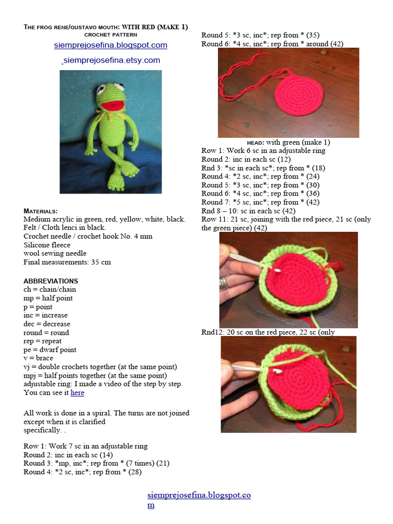 Kermit The Frog | PDF | Crochet | Knitting