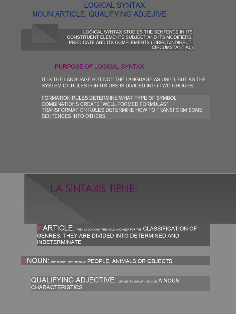 Logical Syntax | PDF