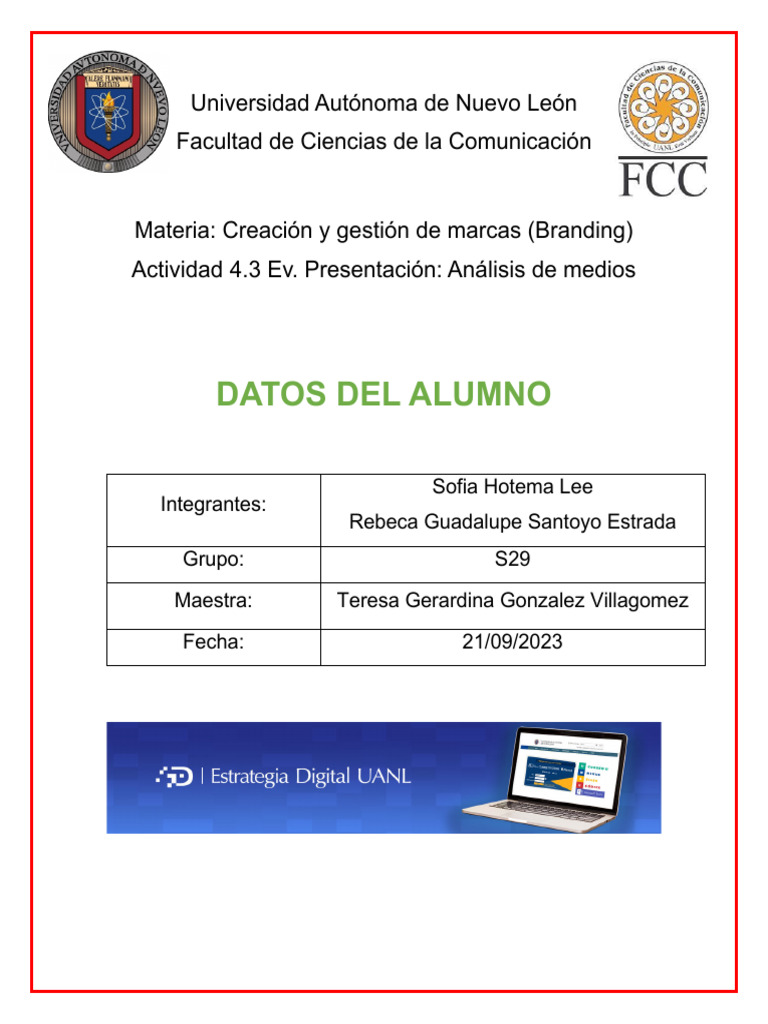 Equipo 5 Ev 4.3 Branding | PDF | Servicio de redes sociales | Publicidad