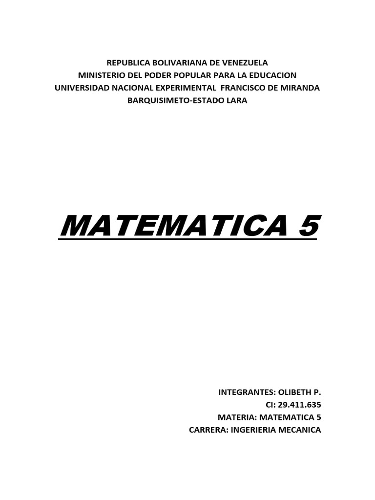 Matematica 5 | PDF | Análisis numérico | Ecuaciones