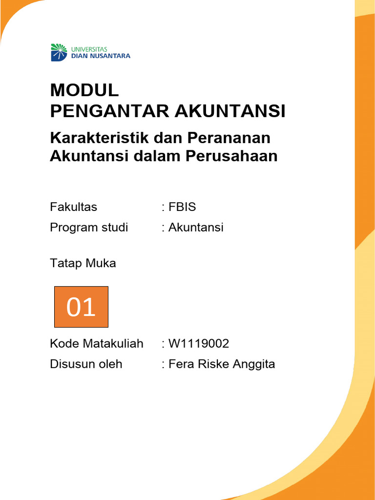 Modul Pertemuan 1 - Karakteristik Akuntansi | PDF