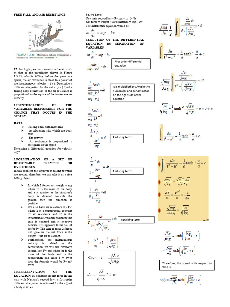 Free Fall and Air Resistance | PDF | Force | Acceleration