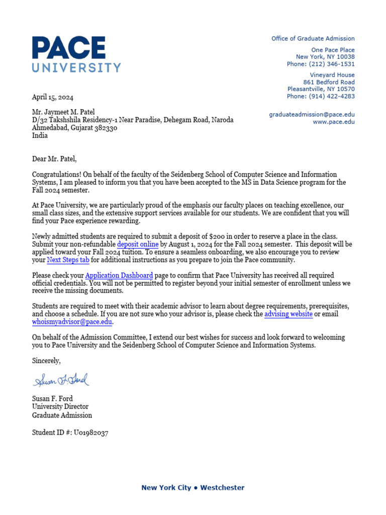 Pace Updated Letter | PDF | Student Financial Aid In The United States