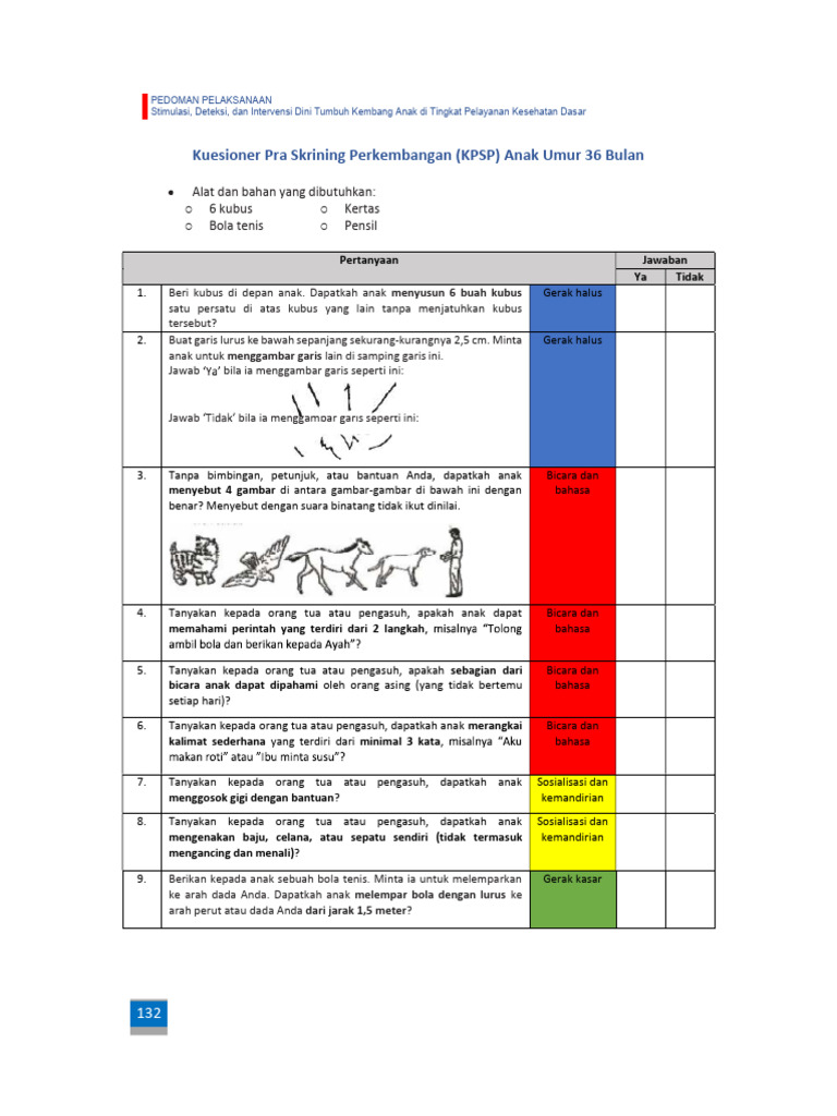 KPSP 36 Bulan | PDF | Kesehatan Holistik