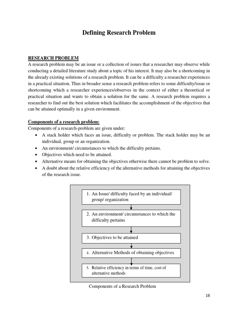 Unit III Part A Defining A Research Problem | PDF | Experience | Methodology