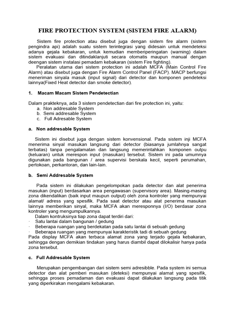 Sistem Proteksi Kebakaran MCFA | PDF | Komputer