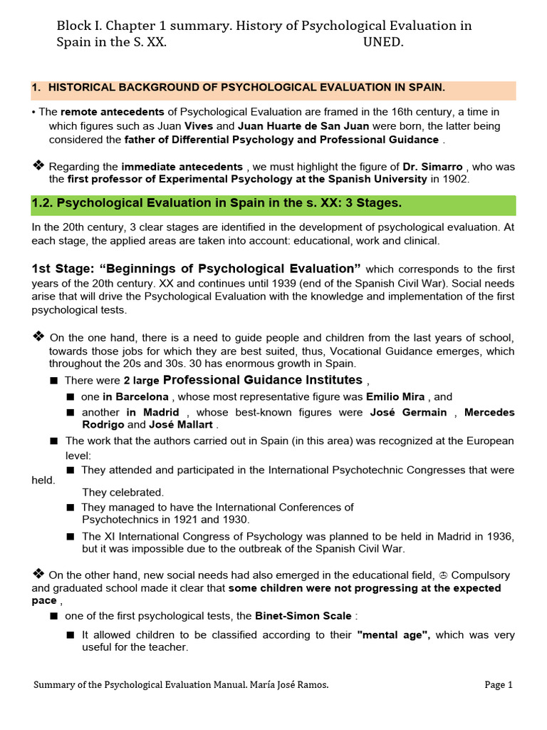 Psychological Evaluation Notes. Maria Jose Ramos | PDF | Hypothesis ...