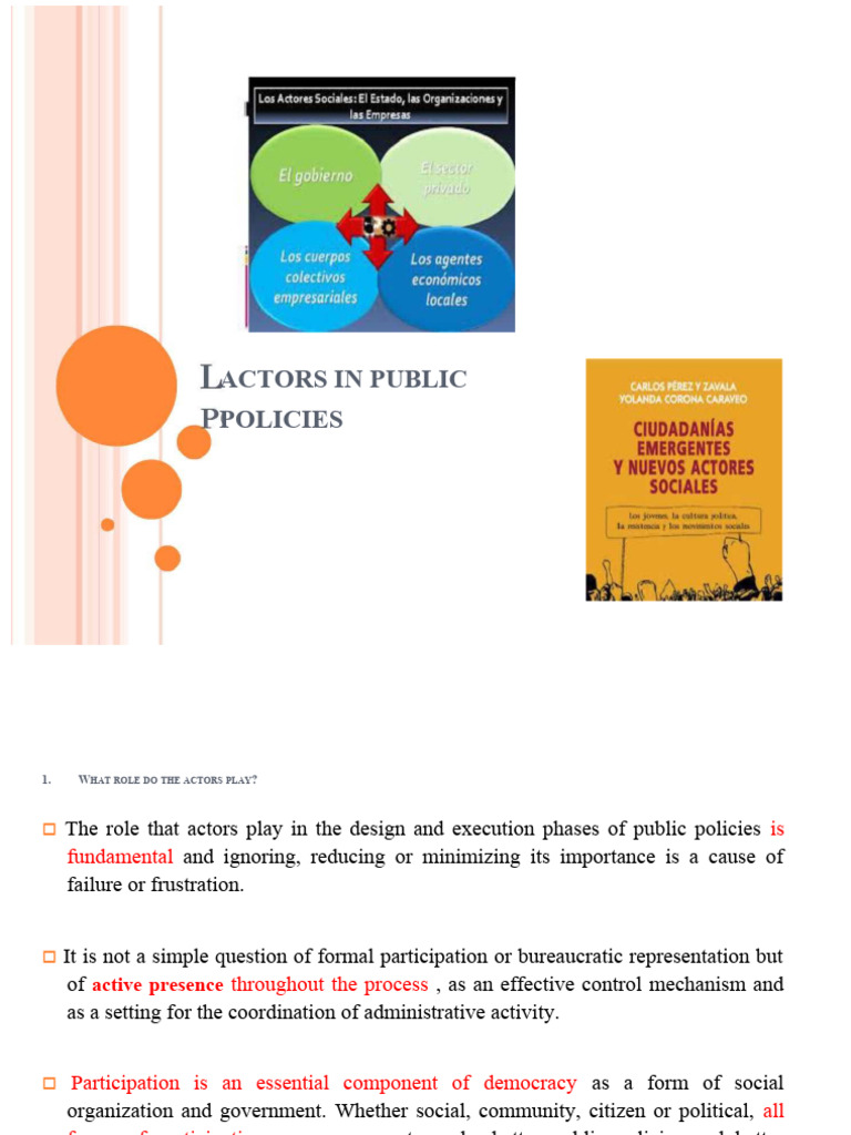 Actors' Roles in Public Policy Development | PDF | Social Capital ...