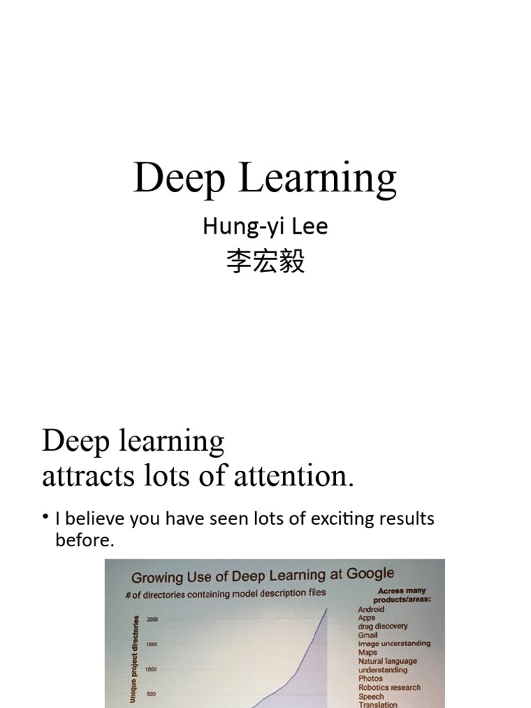 Deep Learning: Hung-yi Lee 李宏毅 | PDF | Deep Learning | Artificial ...