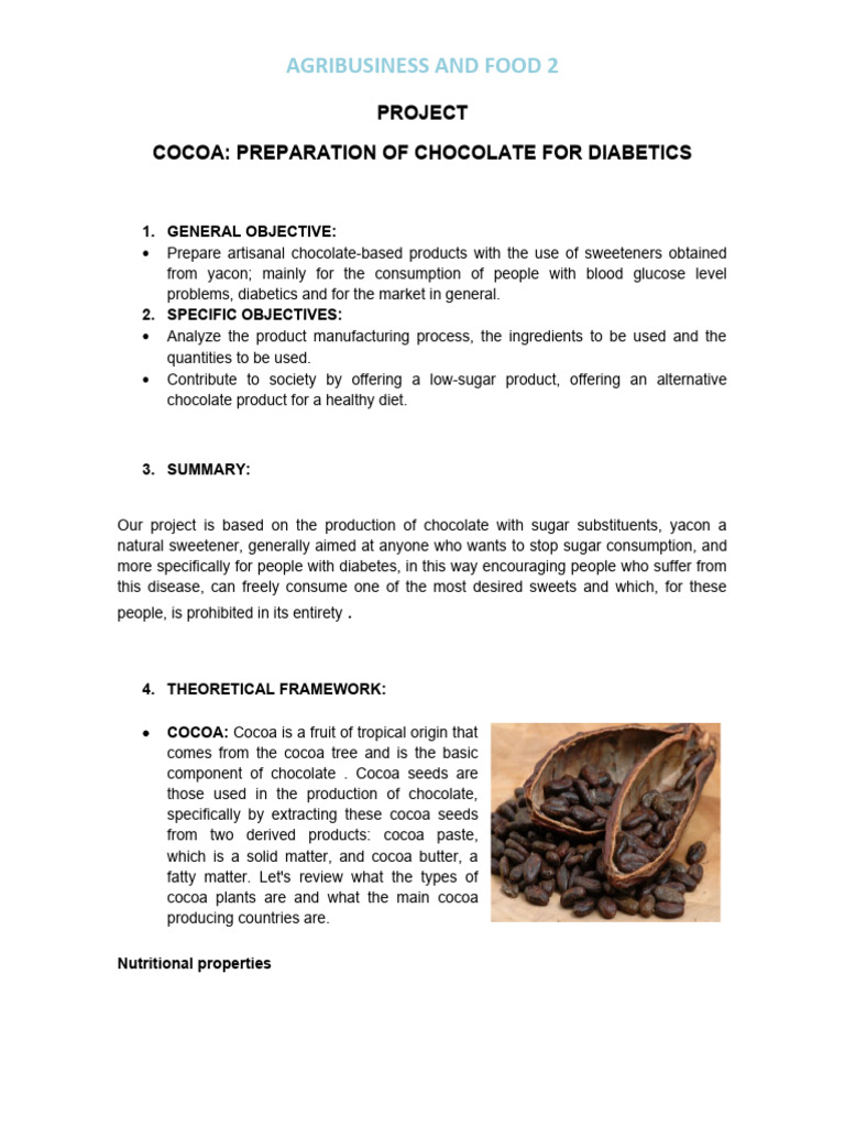 Cocoa Project | Download Free PDF | Chocolate | Dietary Fiber