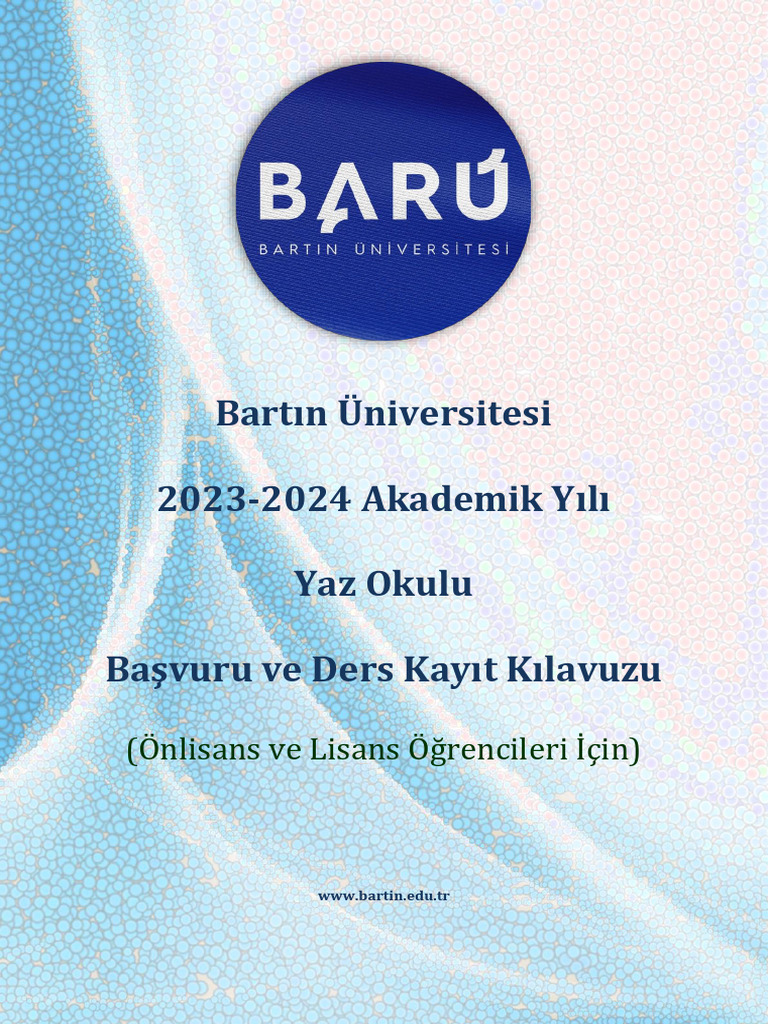 Akademik Yili Yaz Okulu Basvuru Ve Ders Kayit Kilavuzu 14.06.2024 | PDF
