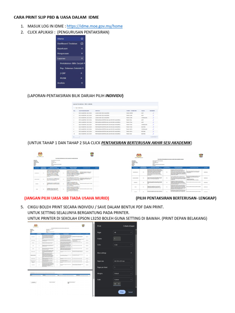 Cara Print Slip PBD | PDF
