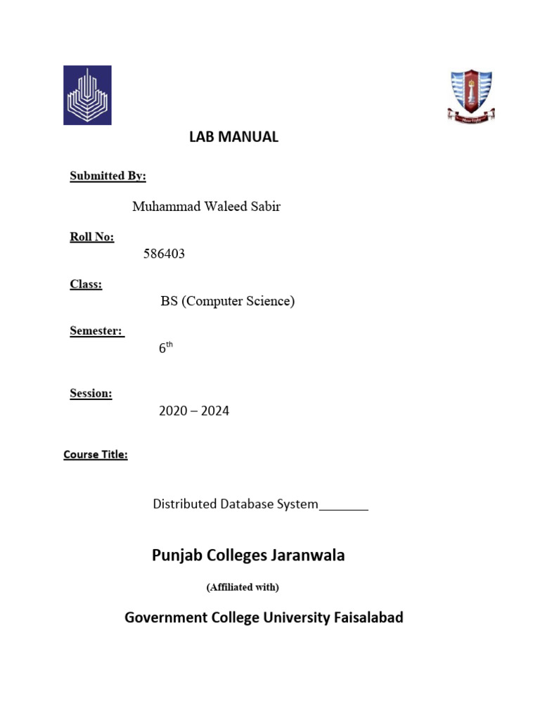 Lab Manual (DDS) | PDF | Sql | Database Index