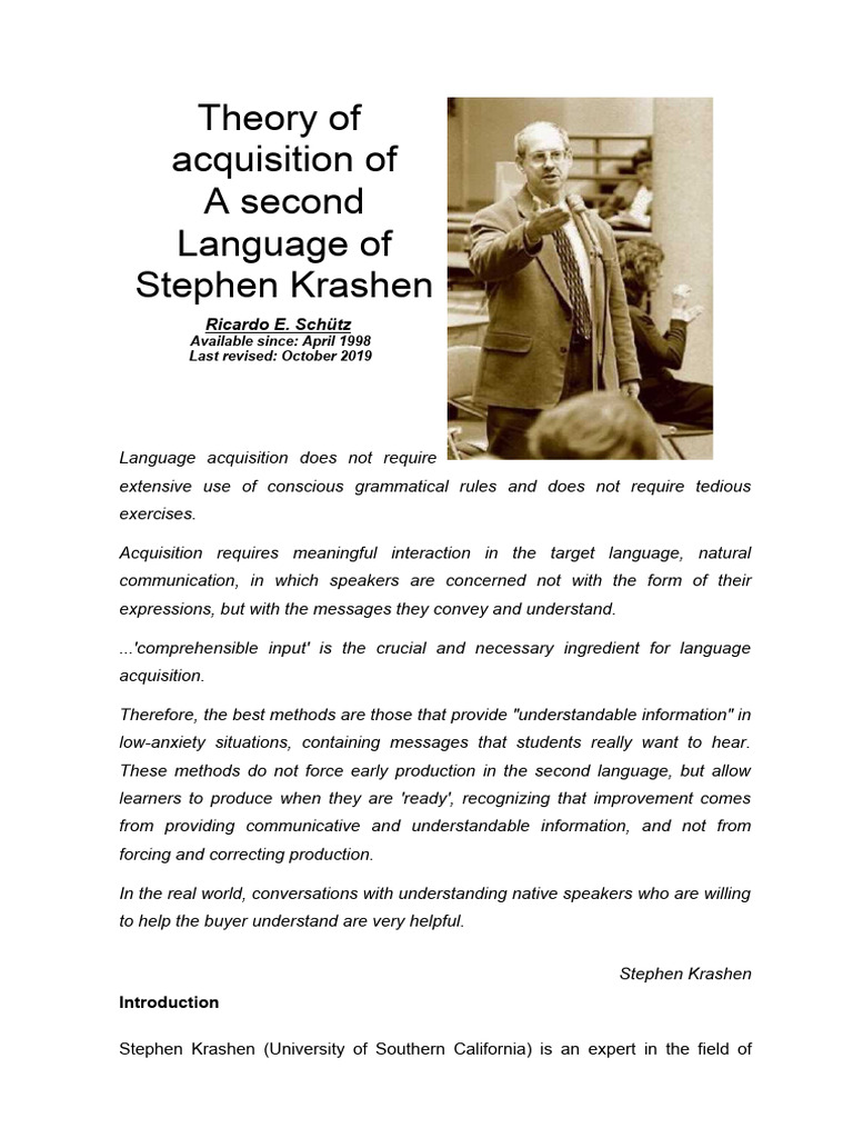 01 Theory Of Second Language Acquisition Pdf Second Language