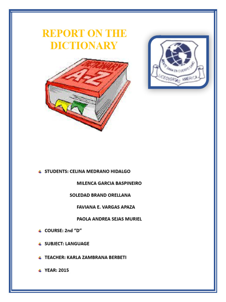 Dictionary Report | PDF | Dictionary | Encyclopedias