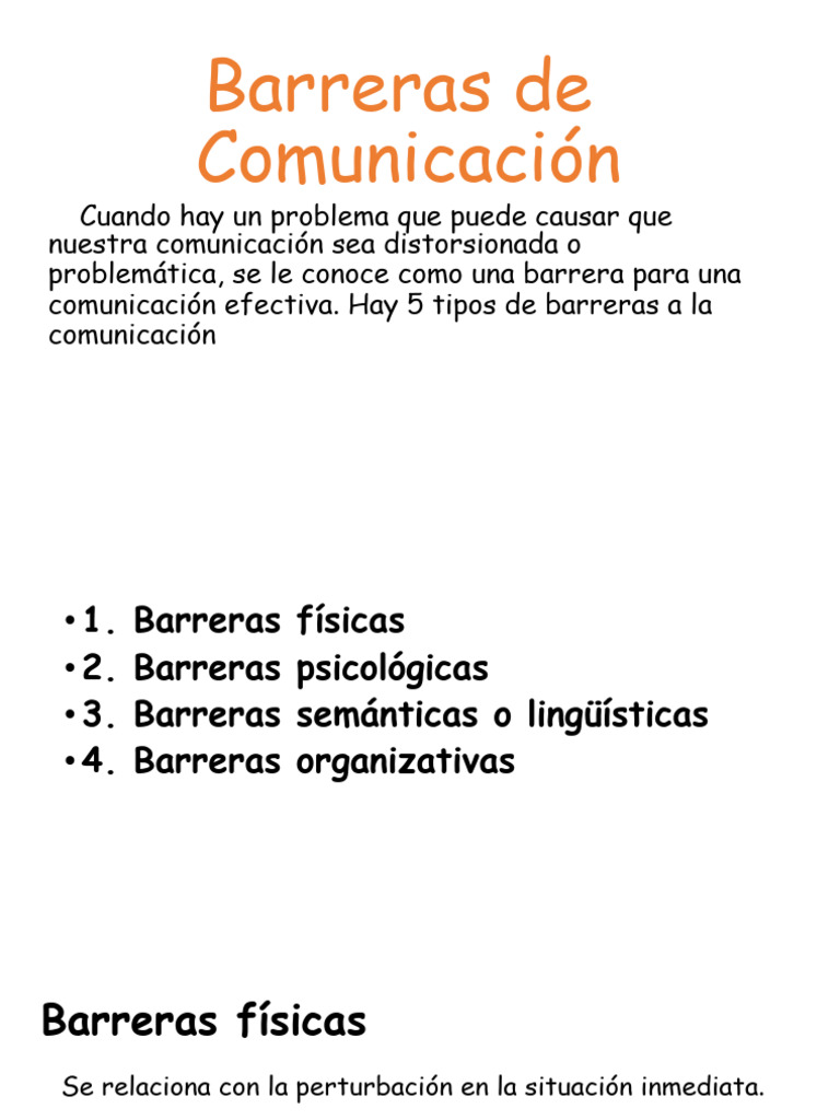 Superar Las Barreras de La Comunicación: Comprender Los Cinco Tipos Principales de Barreras para ...
