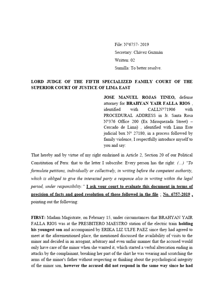 Written To Better Solve - Brahyan Falla - Family Violence | PDF | Judge ...