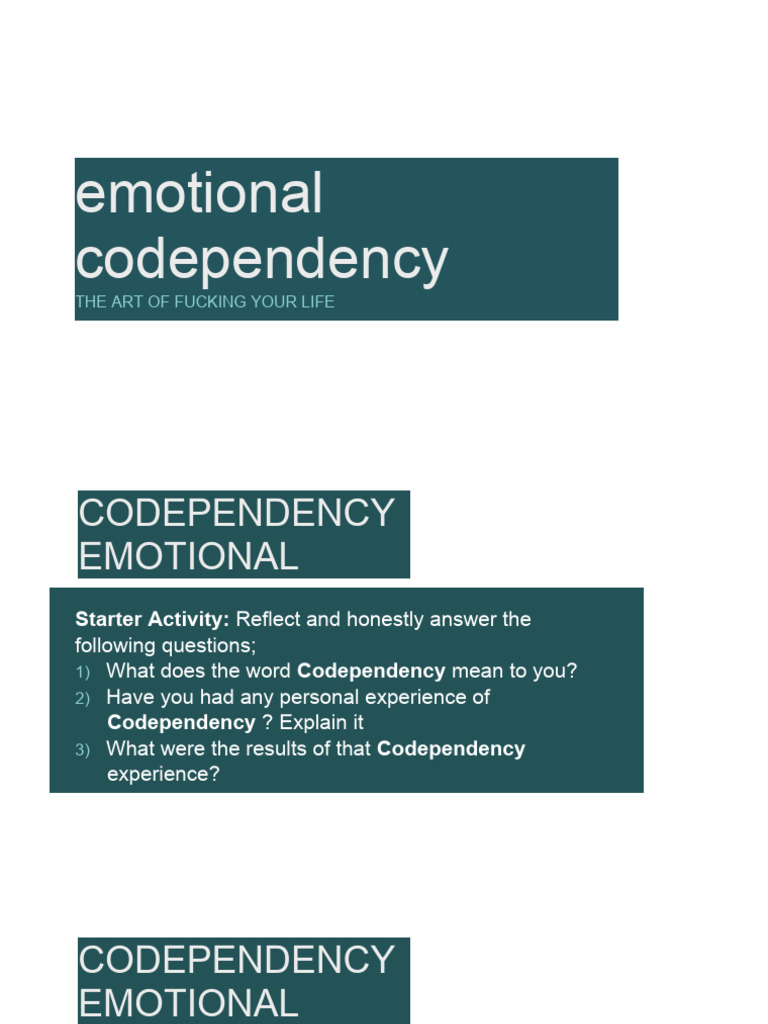 Emotional Codependency | PDF | Feeling | Anger