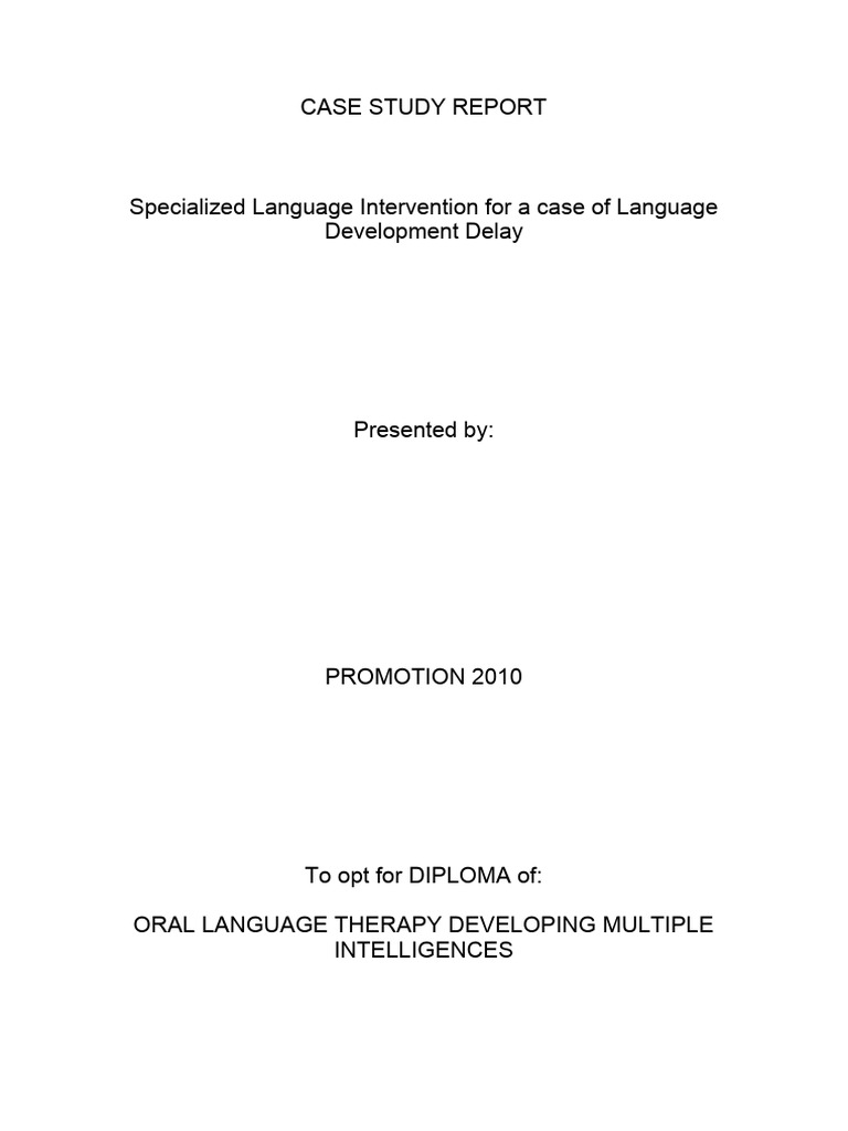 Language Therapy Case Report | PDF | Word | Speech