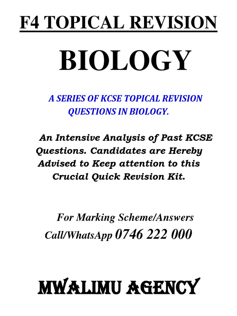 Kcse F4 Biology Topicals | PDF | Gene | Genetics