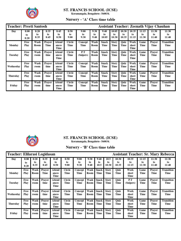 Class Timetable 2023 | PDF | Phonics | Literacy