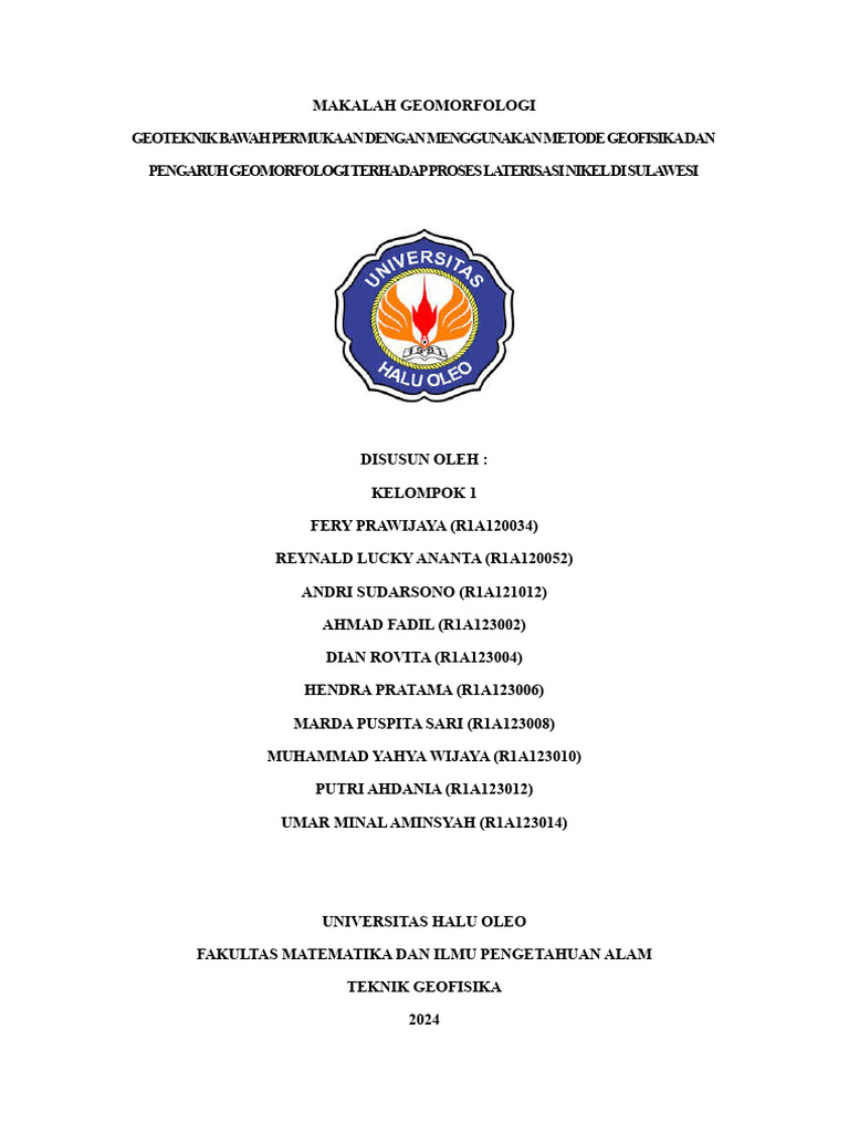 MAKALAH - GEOMORFOLOGI - Kelompok - 1 - B | PDF