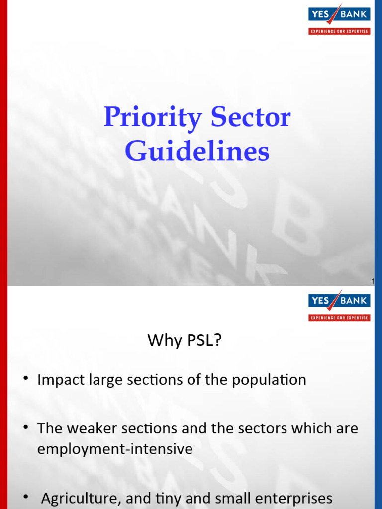Priority Sector Guidelines | PDF | Personal Finance | Banking
