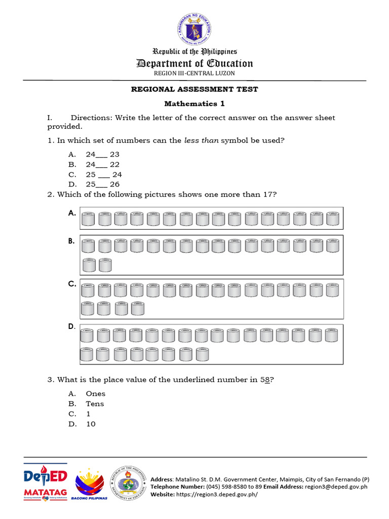 RAT Mathematics Grade-1FINAL-edited | PDF