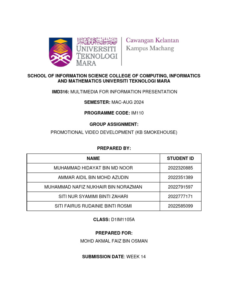 Group Proposal Imd316 Pdf Restaurants Social Media