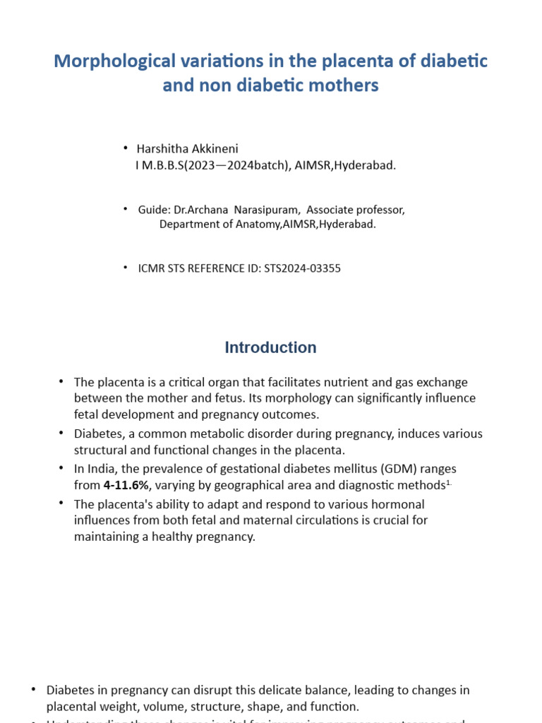 Icmr Sts | PDF | Placenta | Fetus