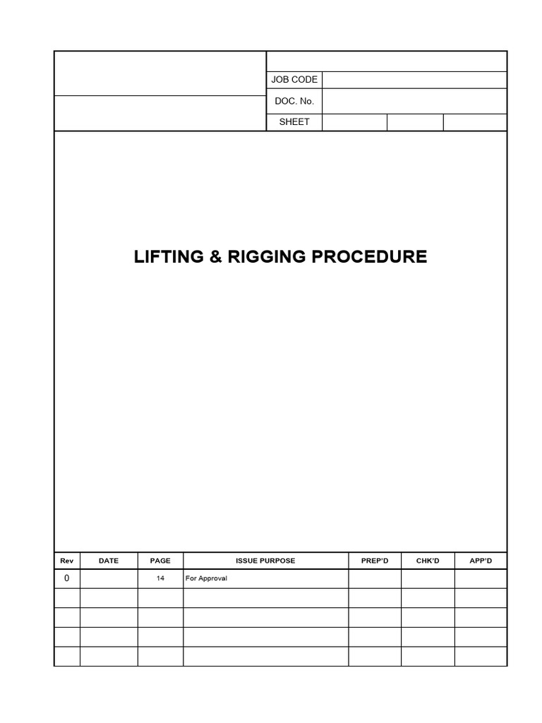 Lifting Rigging Procedure | PDF | Crane (Machine) | Elevator