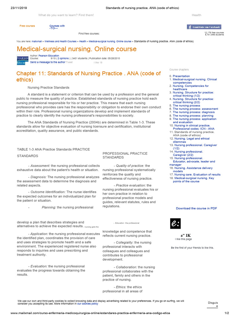 ANA Nursing Practice Standards Guide | PDF | Nursing | Evaluation