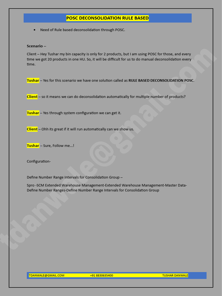 Sap Ewm Rule Based Deconsolidation Posc | PDF | Computing | Computer Science