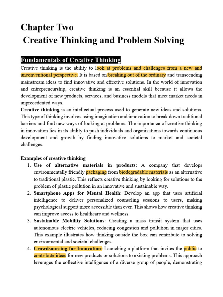 Chapter Two | PDF | Brainstorming | Creativity