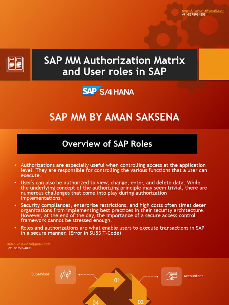 SAP MM Authorization Matrix and User Roles | PDF | Computing | Information Technology