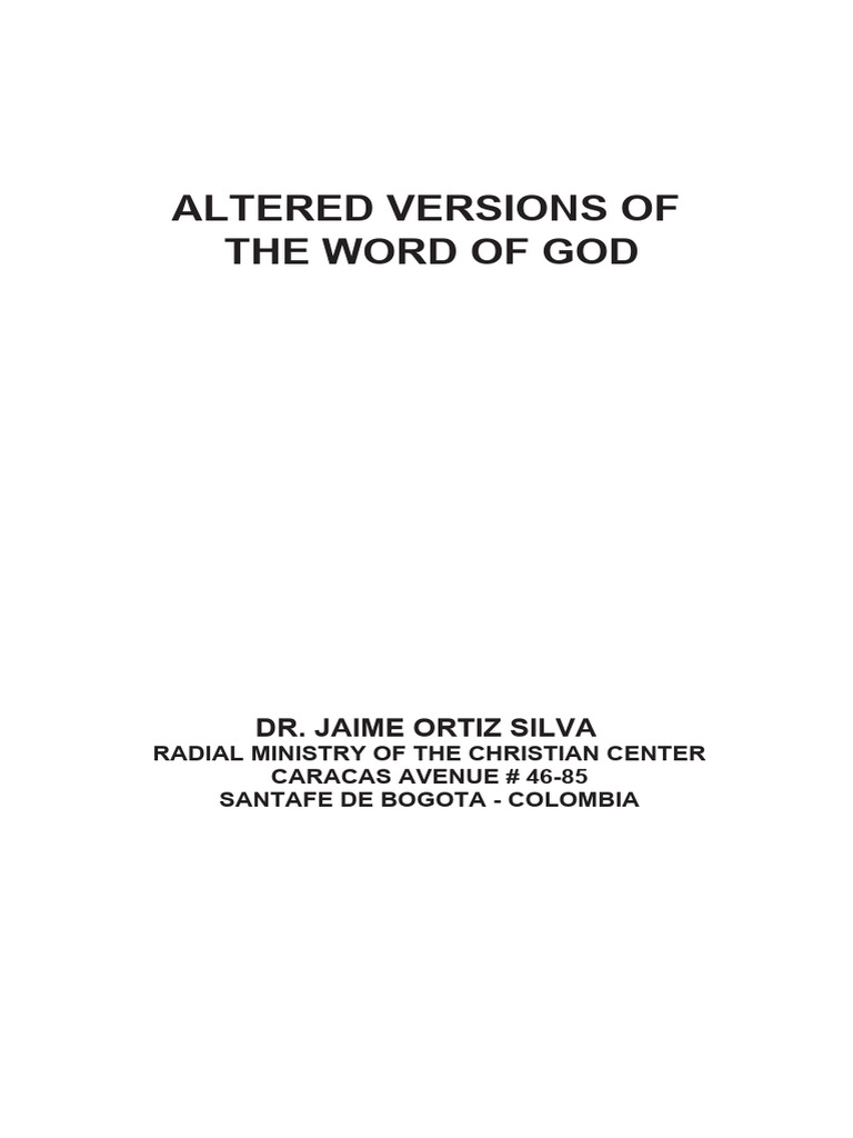 Altered Versions of The Bible | PDF | Lucifer | Biblical Canon