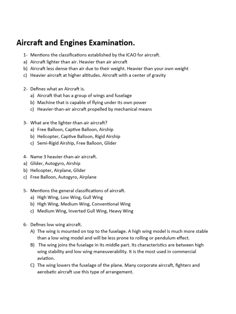 Aircraft Classifications and Definitions | PDF | Aircraft | Monoplane
