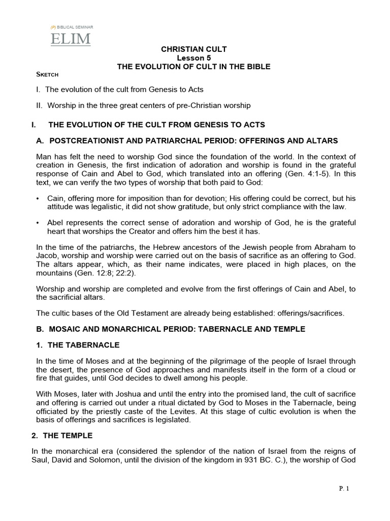 Evolution of Biblical Worship Practices | PDF | Tabernacle | Temple In ...