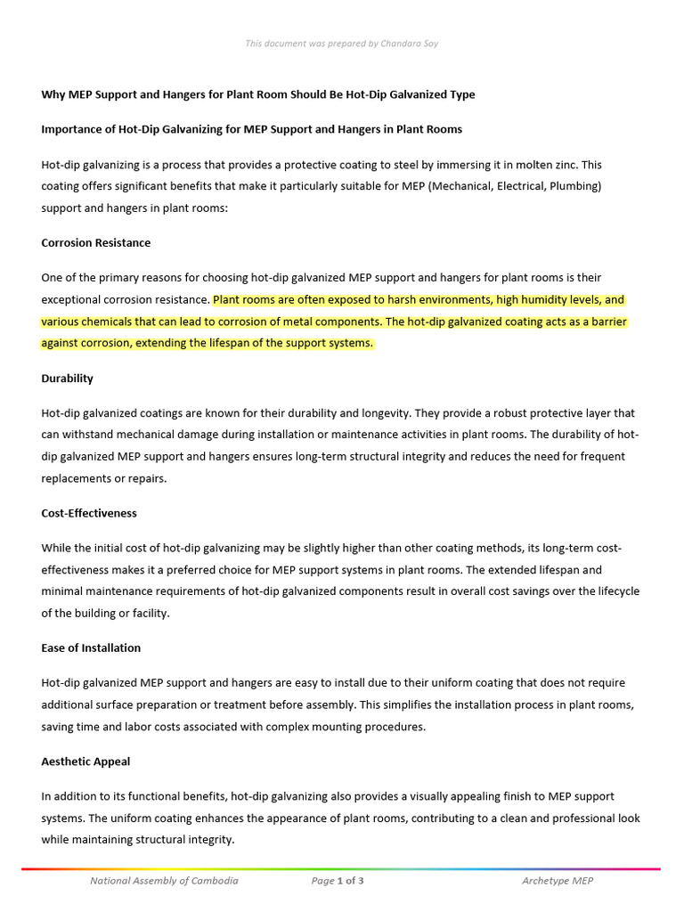 Why MEP Support and Hangers For Plant Room Should Be Hot-Dip Galvanized ...