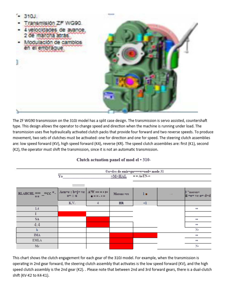 ZF WG90 Transmission Model 310J | PDF | Automatic Transmission | Automotive Technologies