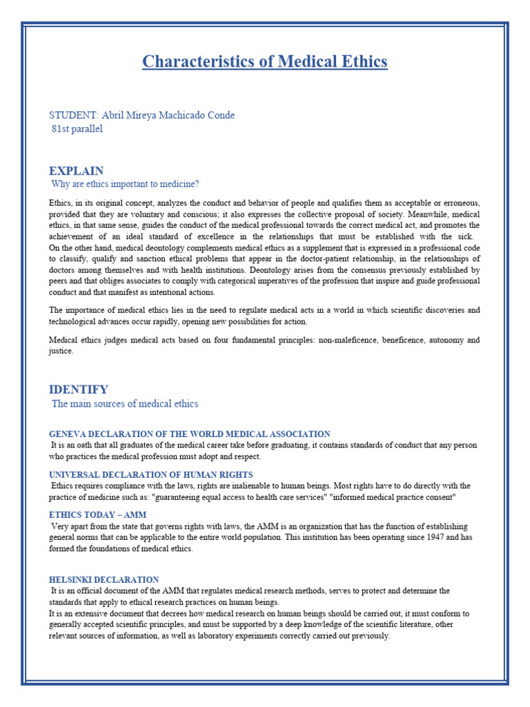 Key Principles of Medical Ethics | PDF | Medical Ethics | Physician