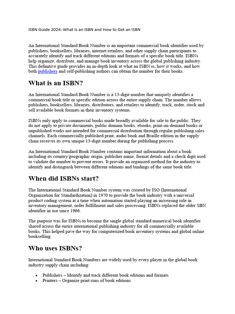 Your Definitive Guide To ISBN Numbers - Getting and Using International ...