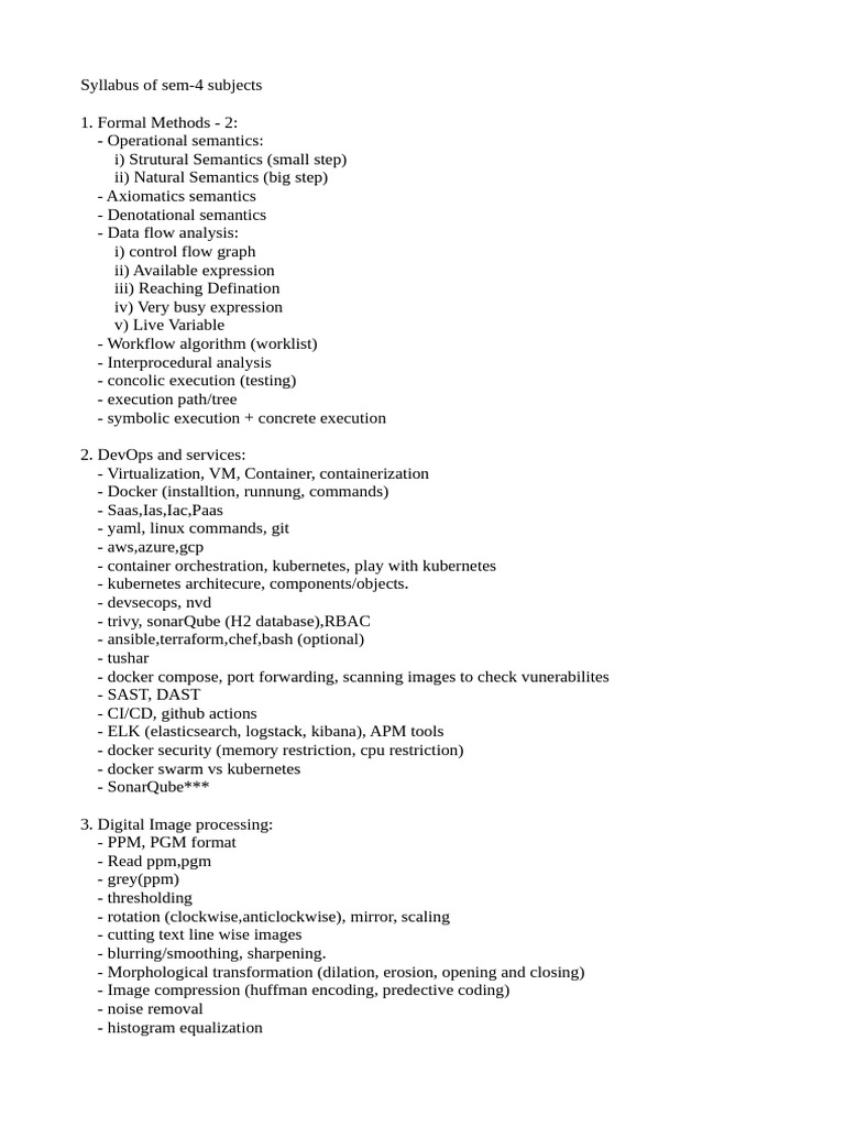 Sem4 Syllabus | PDF