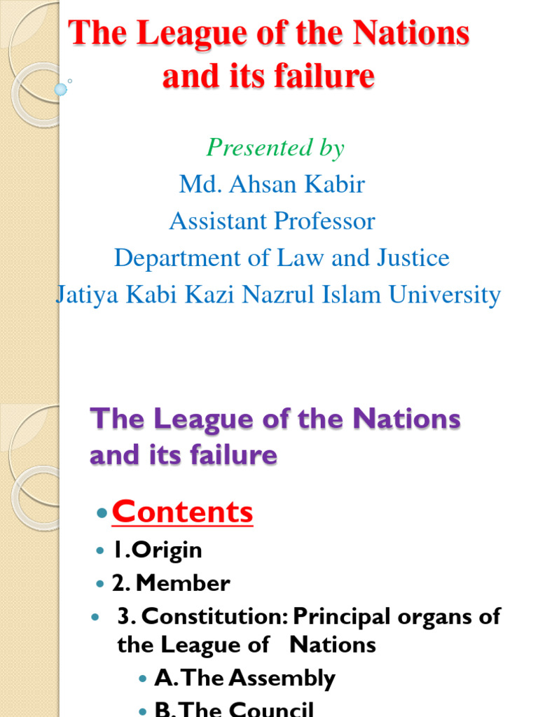League of Nations: Causes of Failure | PDF | League Of Nations ...