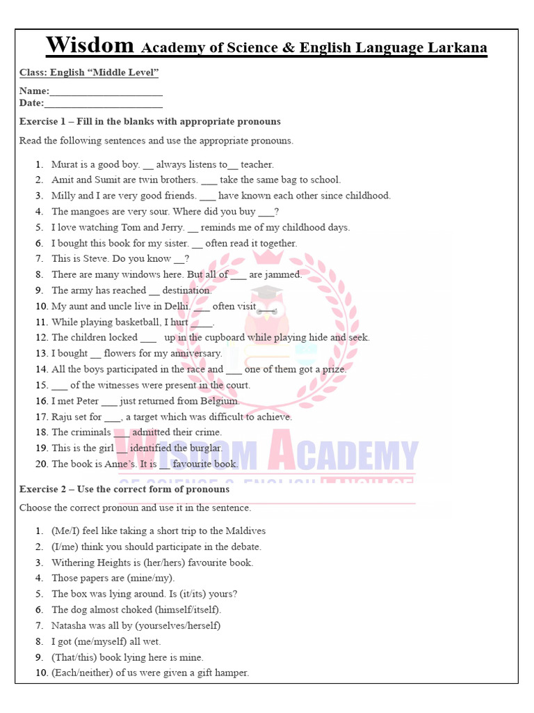 English Grammar Test-1 - 3 | PDF