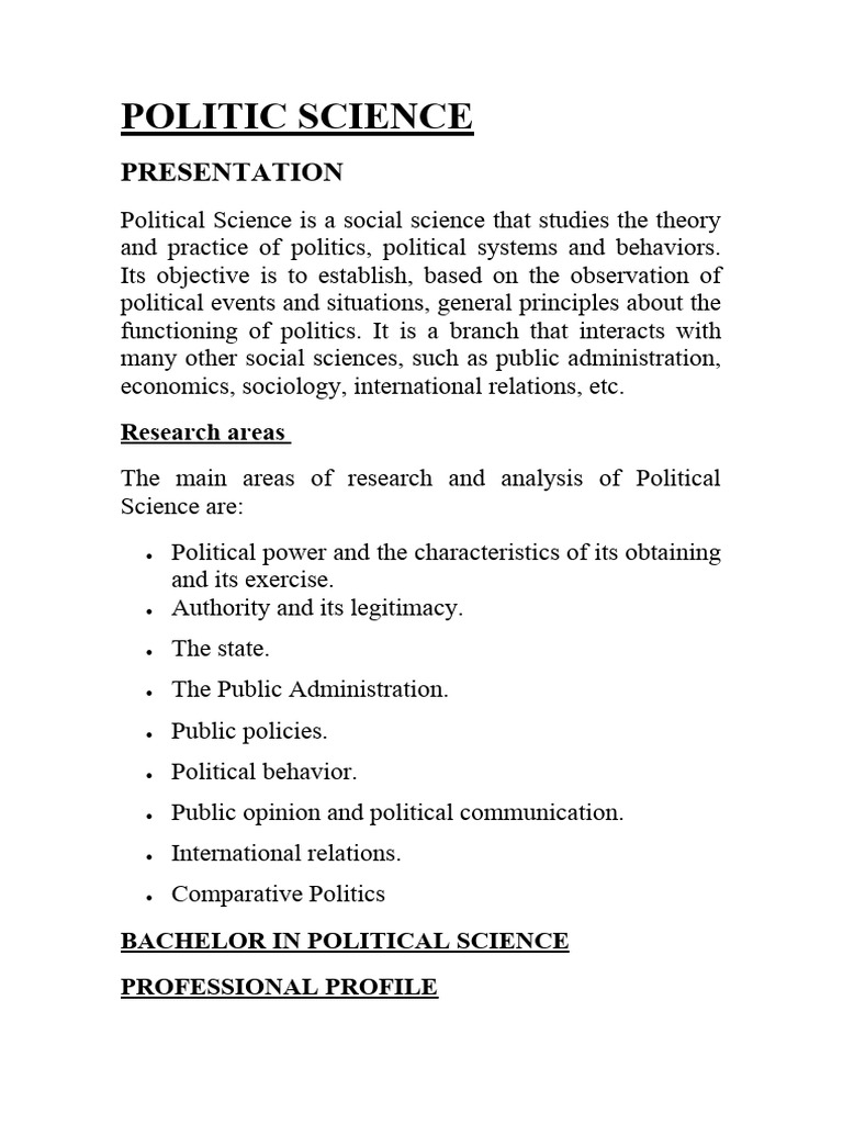 Politic Science | PDF | Political Science | Science