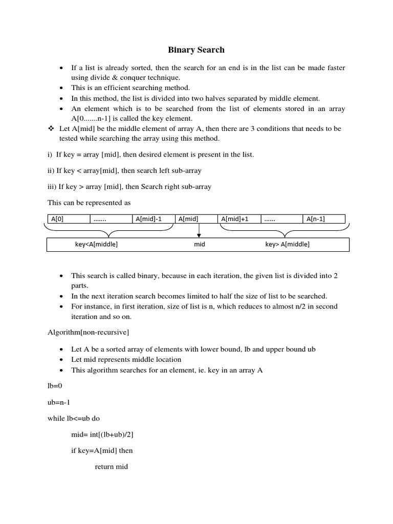 Module 1-Binary Search | Download Free PDF | Algorithms And Data Structures | Algorithms