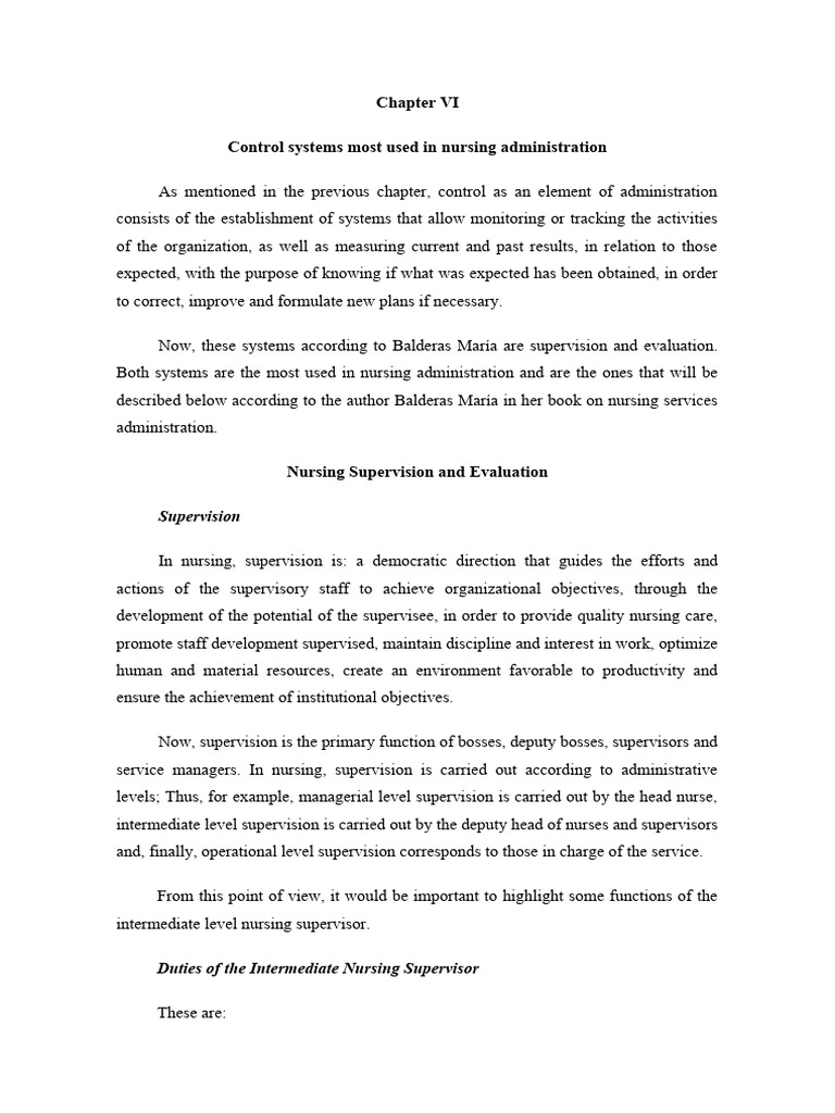 Control System Most Used in Nursing Administration | PDF | Nursing | Internal Medicine