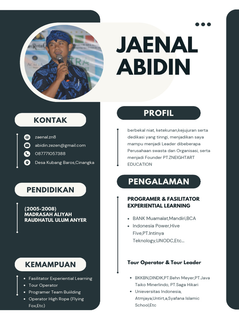 Profil Jaenal Abidin: Pengalaman dan Kemampuan | PDF | Karier ...