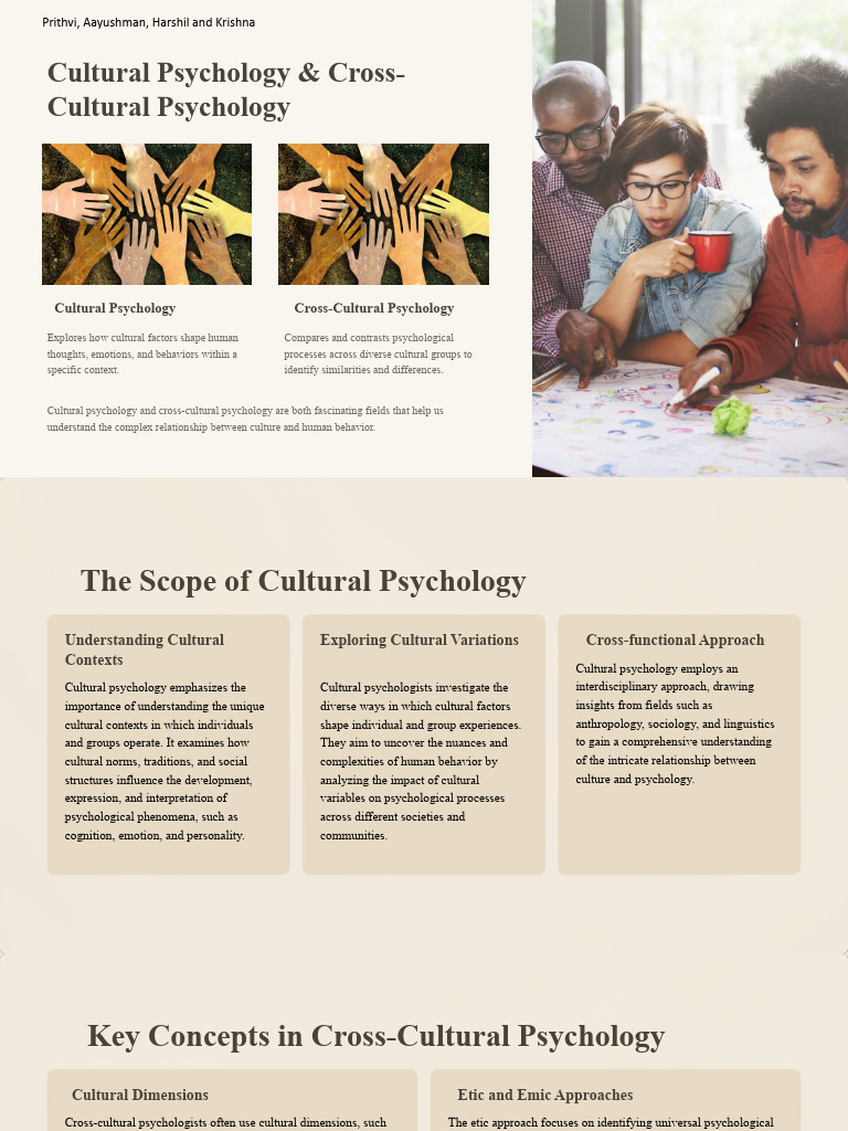 Cultural Psychology and Cross Cultural Psychology | PDF | Psychology ...